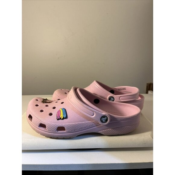 CROCS | Shoes | Crocs Pink Slip On Clogs Womans Sz 1 Mens 9 Simply ...